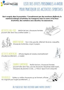 Effets Personnels - Sport Nature Hautes-Pyrénées